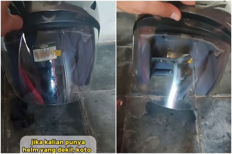 Banyak yang belum tahu, begini cara bersihkan kaca helm dekil dan ...