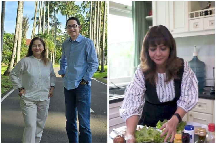 9 Potret dapur Addie MS dan Memes desainnya simpel, ada kaca di kompor ...