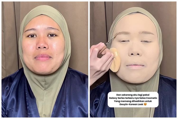 Request makeup natural tanpa bulu mata, transformasi cewek square shape ...
