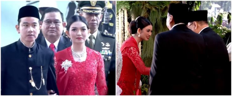 9 Potret Selvi Ananda dampingi Gibran saat dilantik jadi wakil presiden, anggun berkebaya merah