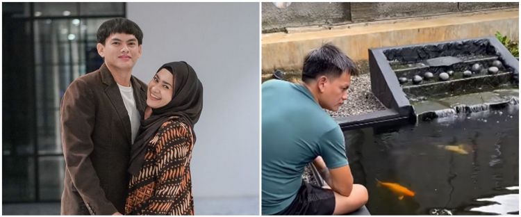 7 Potret halaman belakang rumah Ikke Nurjanah ini homey dan asri, ada kolam ikan berukuran besar