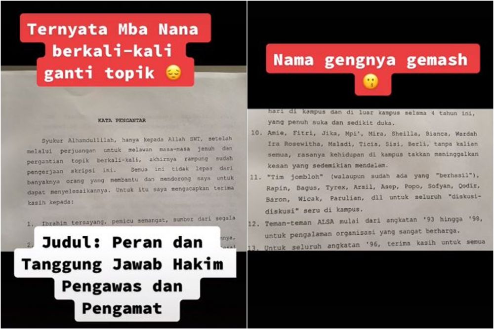 Viral skripsi Najwa Shihab, nama sang suami di lembar prakata disorot