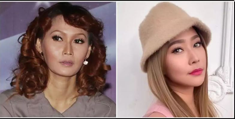 Portraits of the faces of 13 singers before and after thread ...