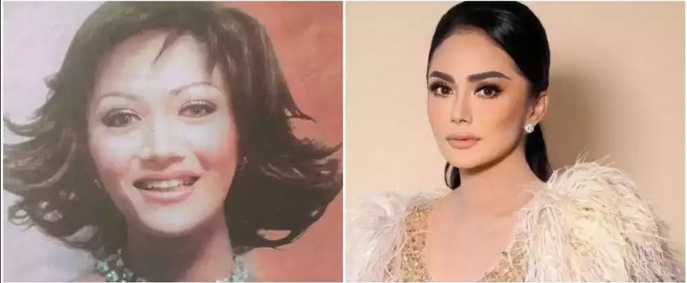 Portraits of the faces of 13 singers before and after thread ...