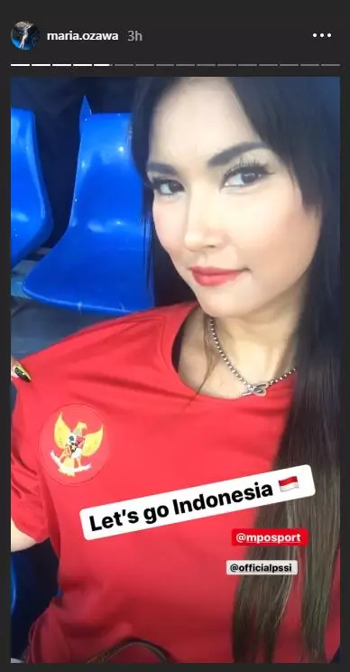 10 Momen Maria Ozawa dukung timnas Indonesia di SEA Games 2019
