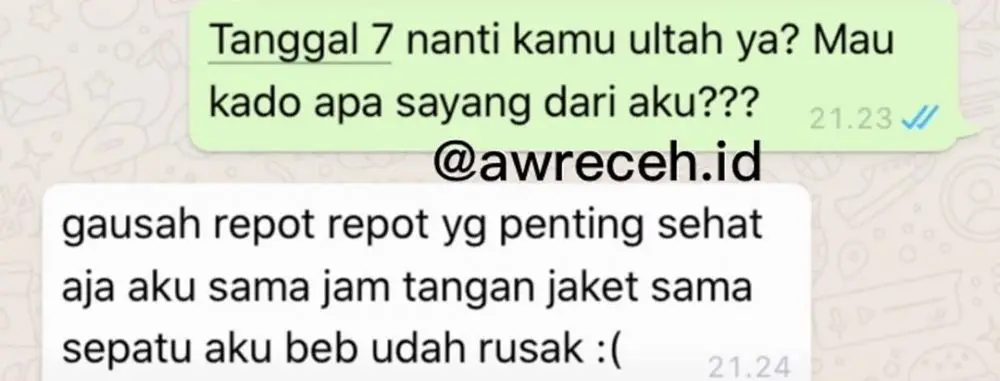 10 Chat WA lucu nyindir pacar ini bikin mikir keras 10 Chat WA lucu nyindir pacar ini bikin mikir keras