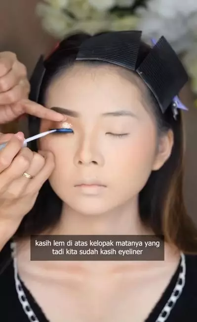 Tutorial jahit mata monolid bagi pemilik mata sipit, hasilnya mirip barbie