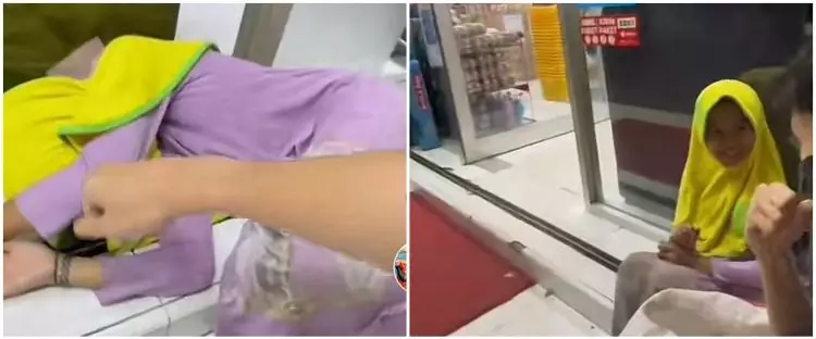 Kisah sedih bocah perempuan tidur di emperan toko, letih setelah ...