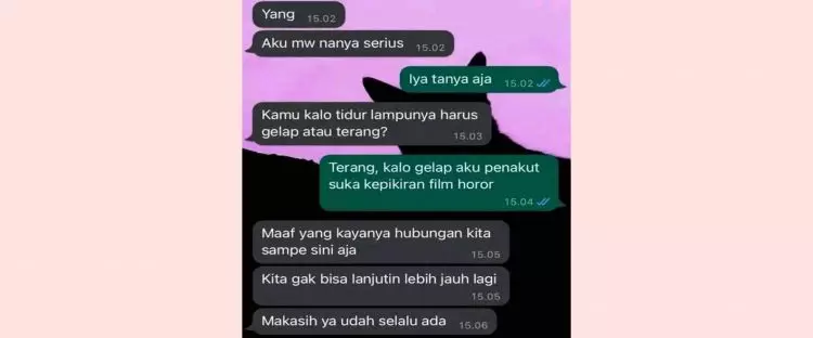 Alasannya nggak habis pikir, 13 chat lucu minta putus pacar ini bikin senyum getir