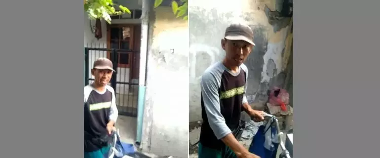 Bikin pembeli terhibur, momen pedagang roti jajakan jualannya ini