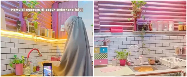 Dapur serba pink berdinding seng ini dimakeover jadi estetik, ini 9 ...
