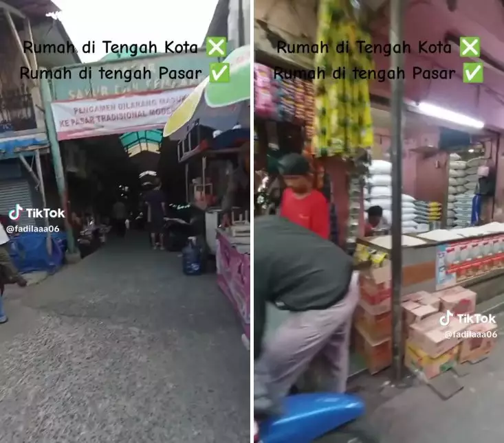 Cuma ada di kota besar, rumah warga di tengah pasar ini bikin warganet bertanya 'kok bisa?'