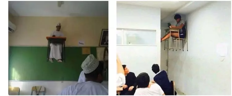 Nggak ada lawan, 13 potret kocak kelakuan nyeleneh guru dan murid dalam kelas ini bikin tepuk jidat