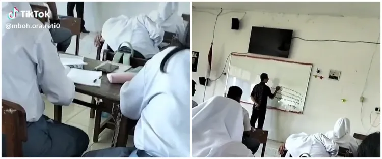 Cara guru menulis di papan tulis ini bikin murid bingung, pengin negur ...