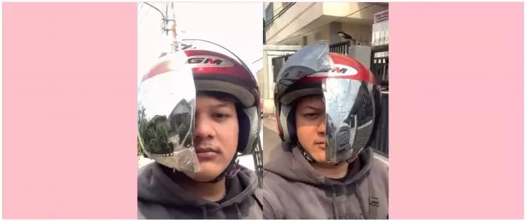 11 Potret kocak orang pakai helm rusak ini maksain abis, definisi mau beli baru tapi nggak ada dana