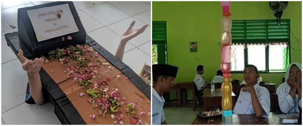 13 Potret kocak kelakuan nyeleneh siswa di dalam kelas ini mind blowing, imajinasinya tak terbendung
