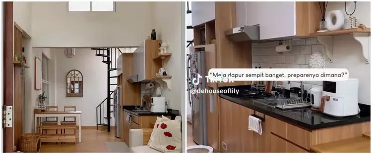 9 Potret dapur bergaya Japandi di rumah segaris, tetap bisa masak ...