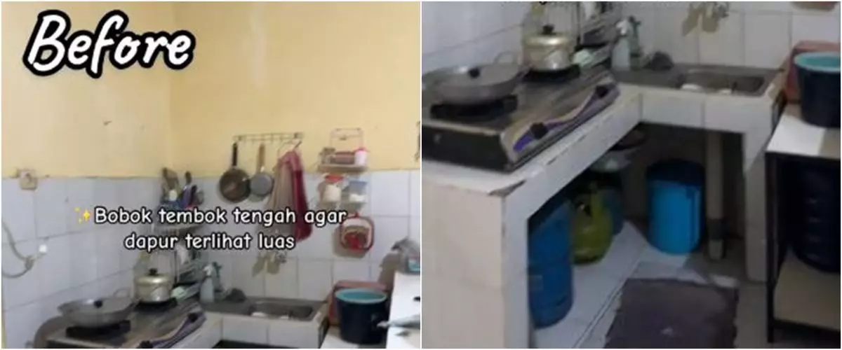 9 Potret dapur sepetak awalnya sumpek direnovasi jadi kian estetik ...