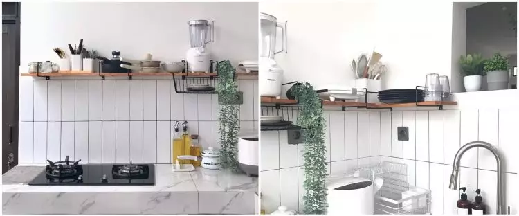 Tak pakai kitchen set tetap estetik, 9 potret dapur tanpa tirai kolong ...