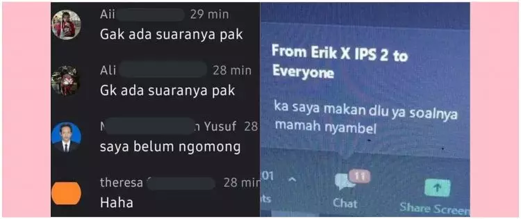 11 Chat lucu saat Zoom Meeting ini receh abis, bacanya bikin cekikikan